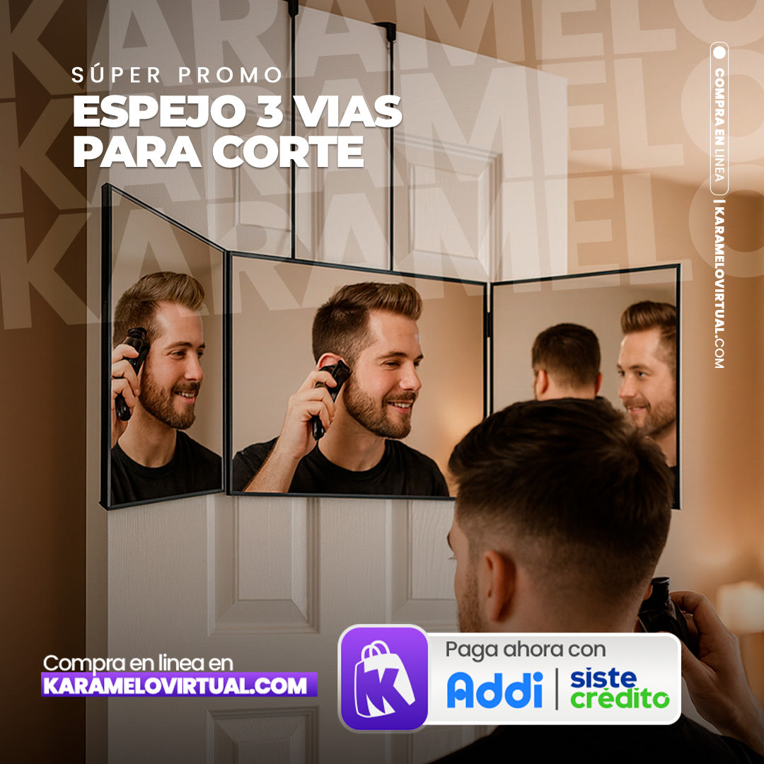 ESPEJO 3 VIAS PARA CORTE CON LUZ LED 3 TONOS – LaKaDistribuidora